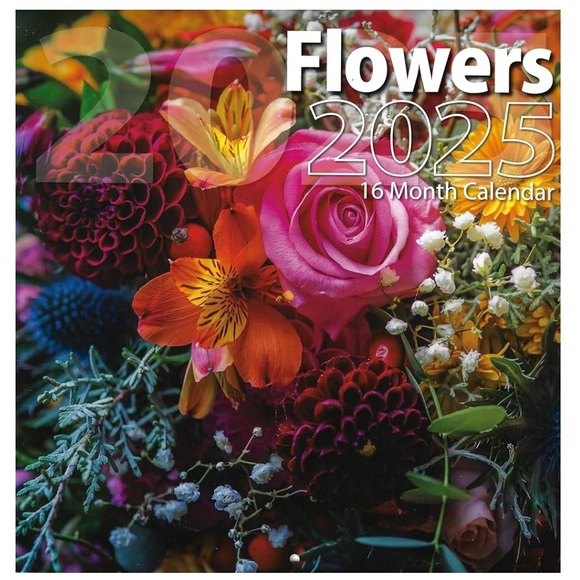Office | 225 Wall Calendar Flowers Floral 12x24 New | Poshmark